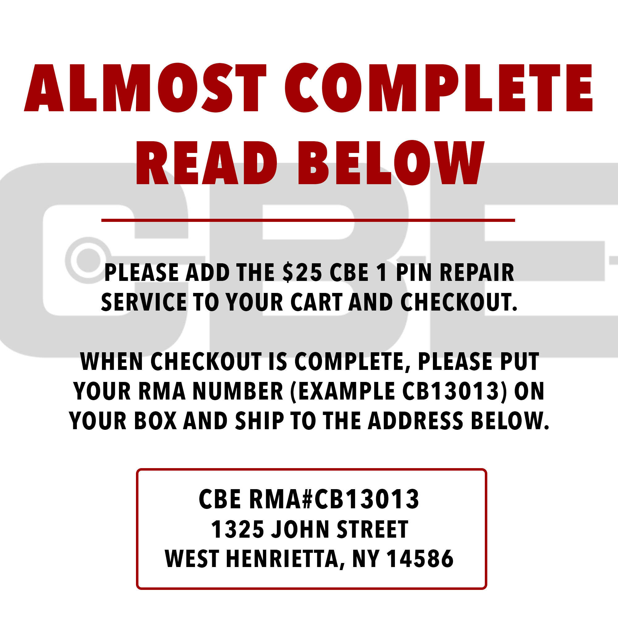 1 Pin CBE Repair – custombowequipment